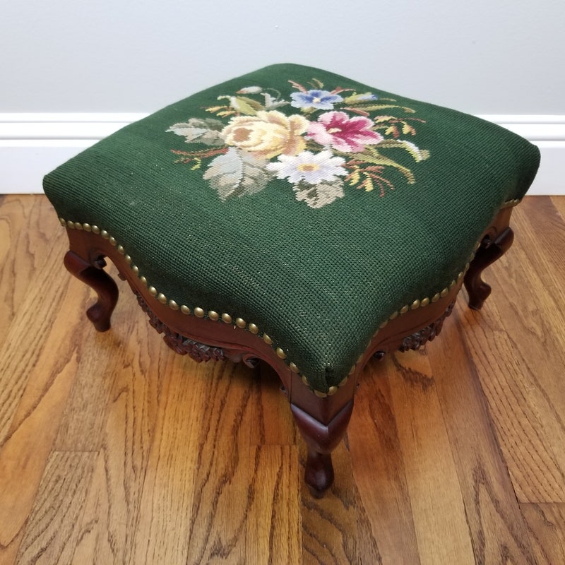 Needlepoint Footstool - Etsy