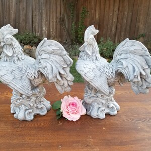 Vintage Elegant Large Decorative Hand Painted Plaster Rooster Rustic ...