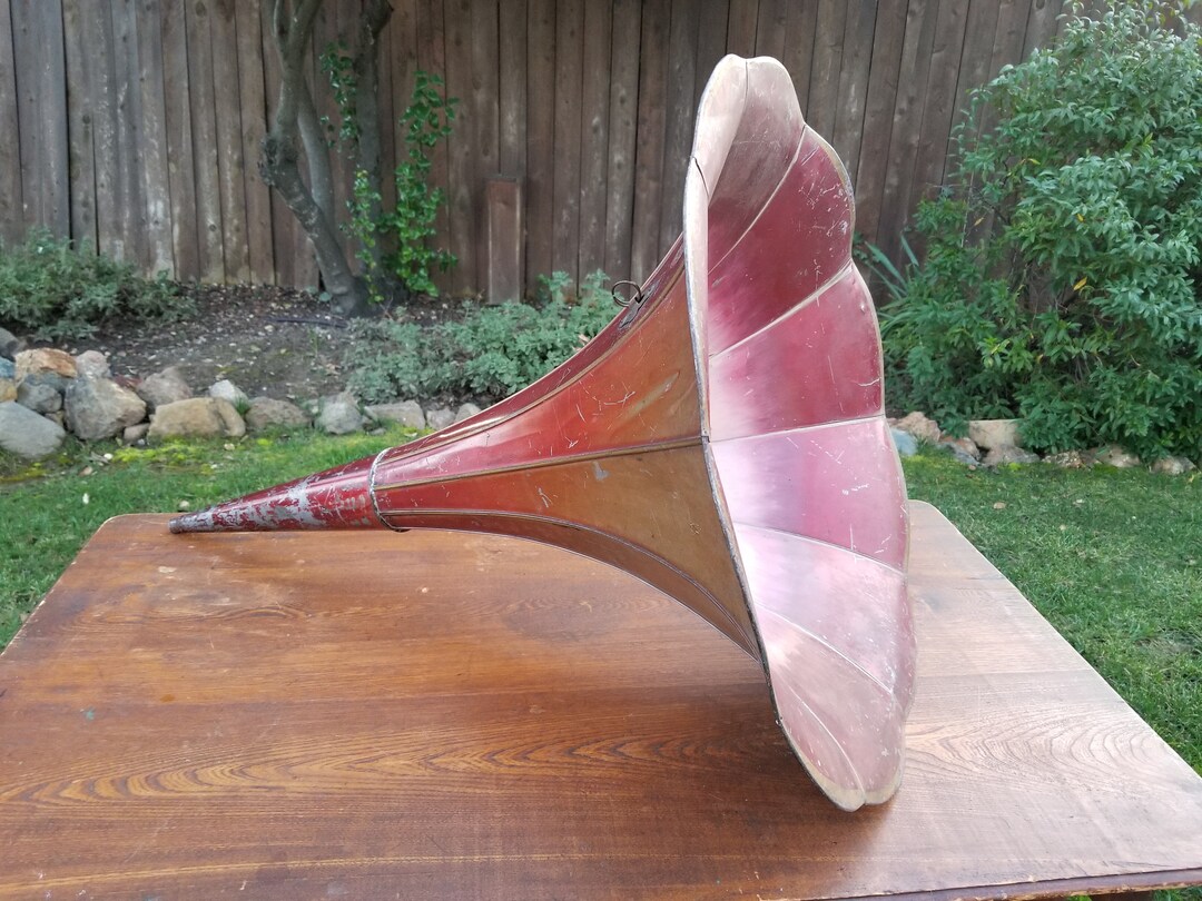 Antique Hawthorne Sheble Edison Phonograph Player Horn Morning Glory ...