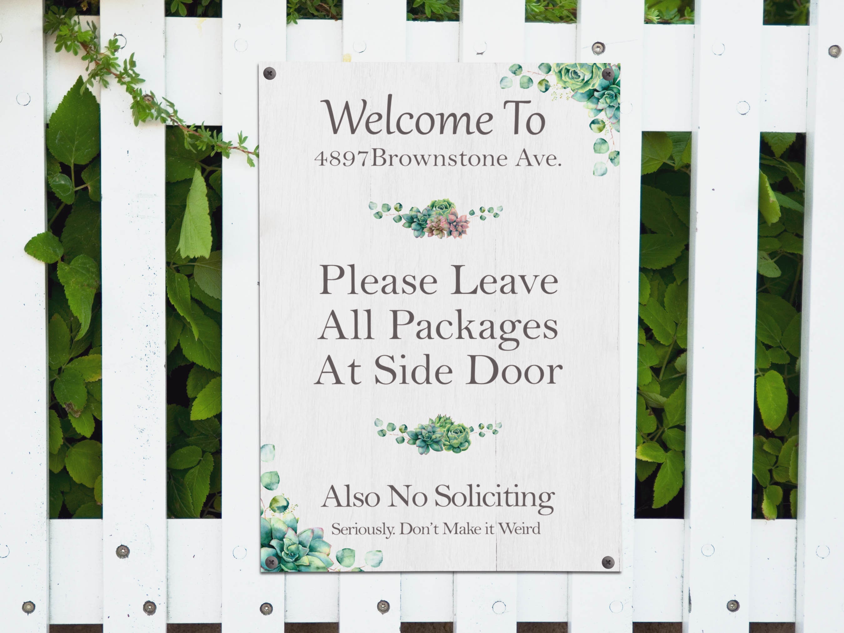 Personalized Sign for Deliveries Package Drop off or Mail - Etsy
