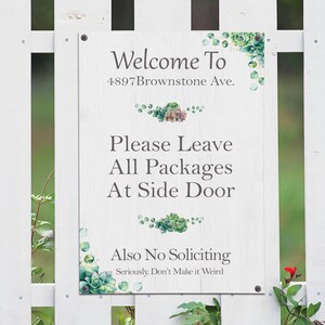 Personalized Sign for Deliveries Package Drop off or Mail - Etsy