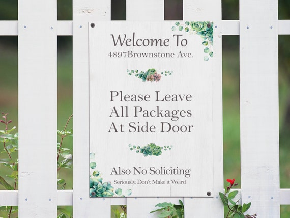 Personalized Sign for Deliveries Package Drop off or Mail | Etsy