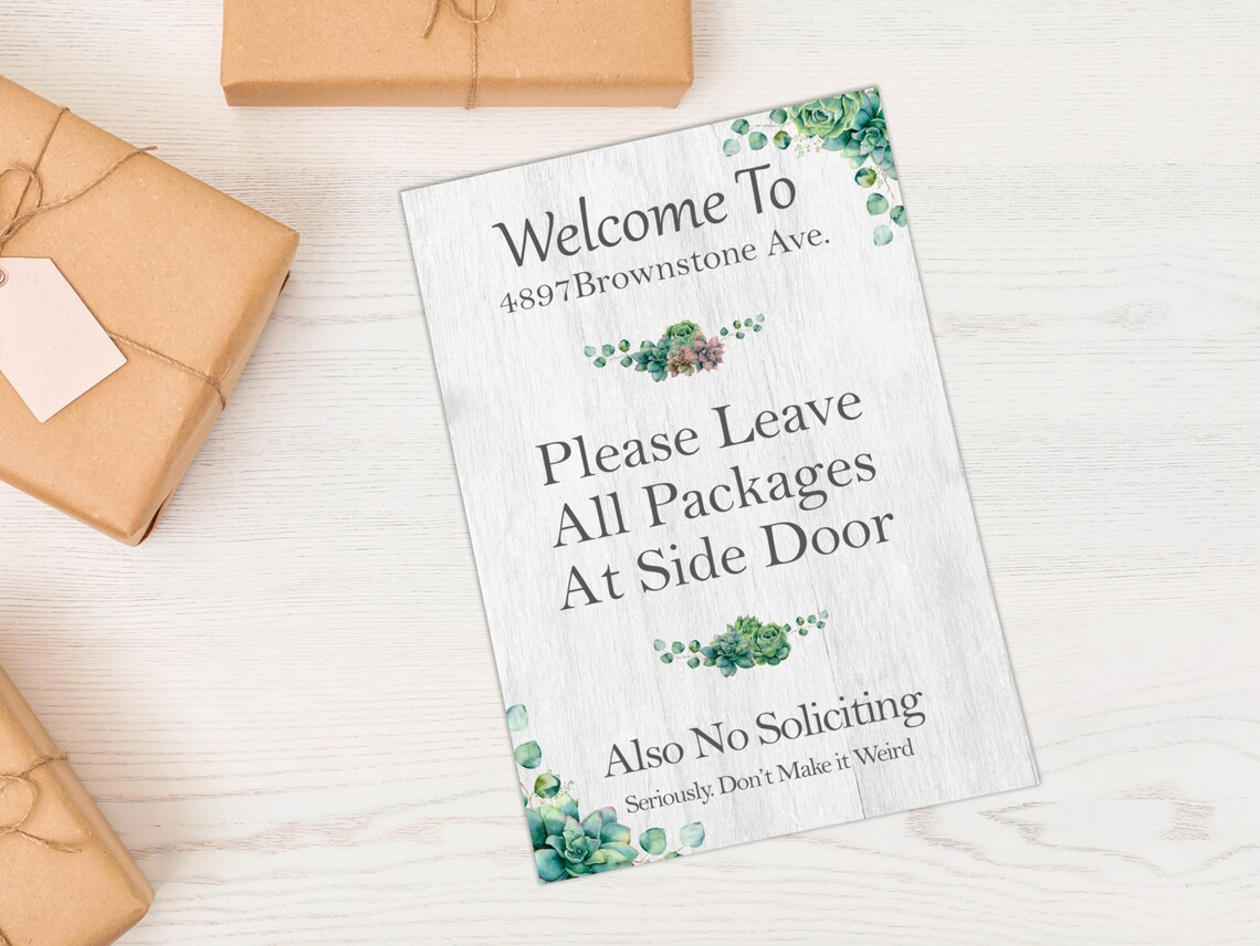 Personalized Sign for Deliveries Package Drop off or Mail - Etsy