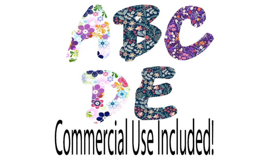 Floral Doodle Font SVG Commercial Use Design Download - Etsy