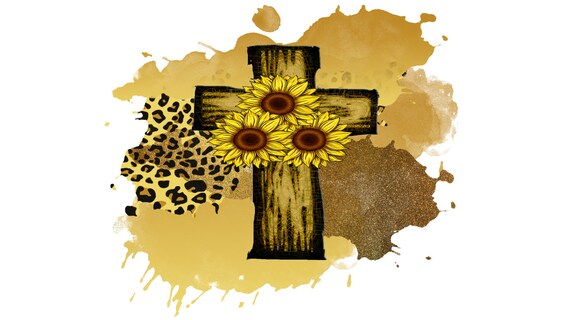 Cross Sunflower Sublimation Design Download - Etsy