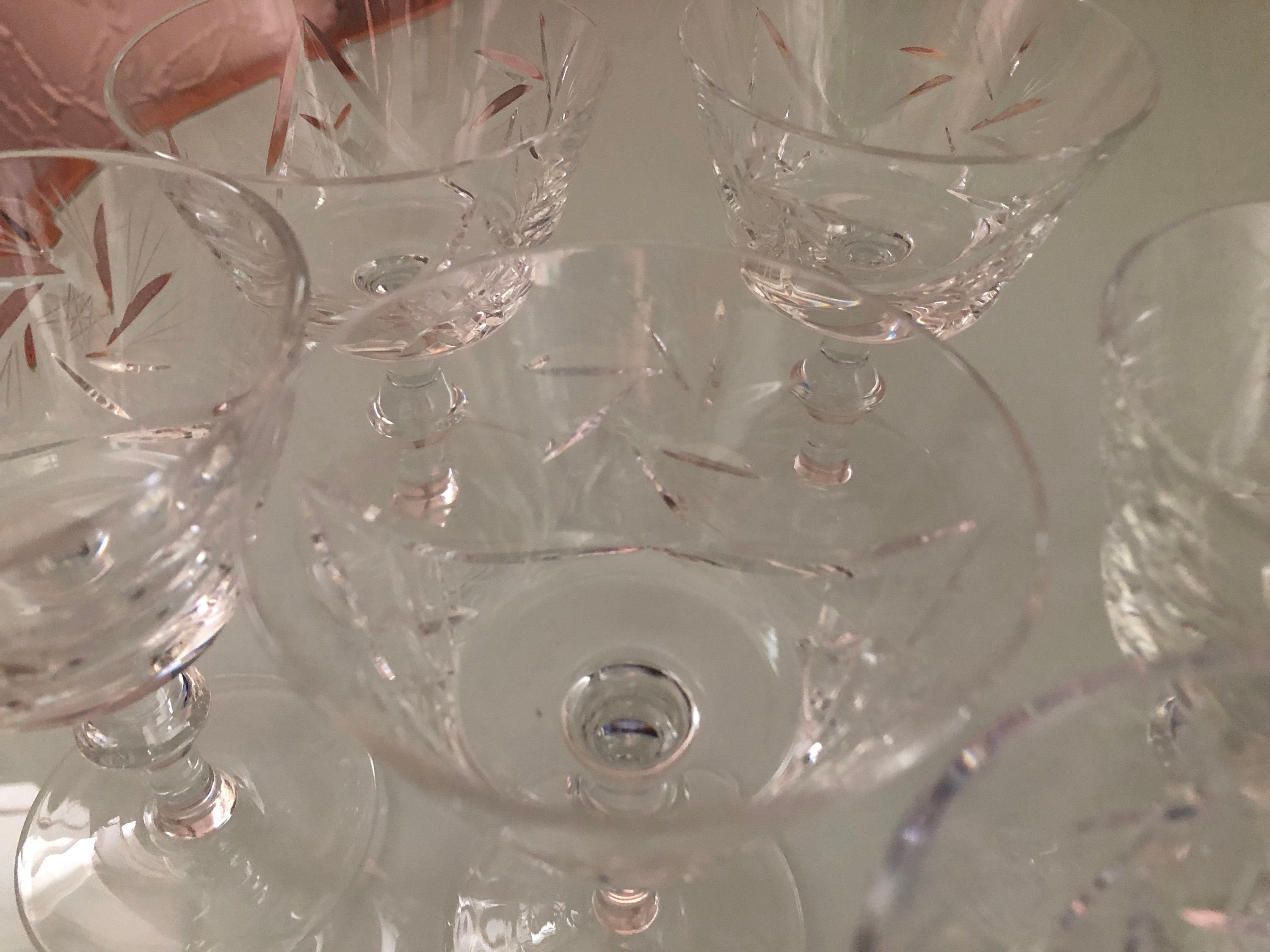 RARE Vintage Cocktail Coupe Martini Wine Glass Pinwheel Sears Set 7 ...