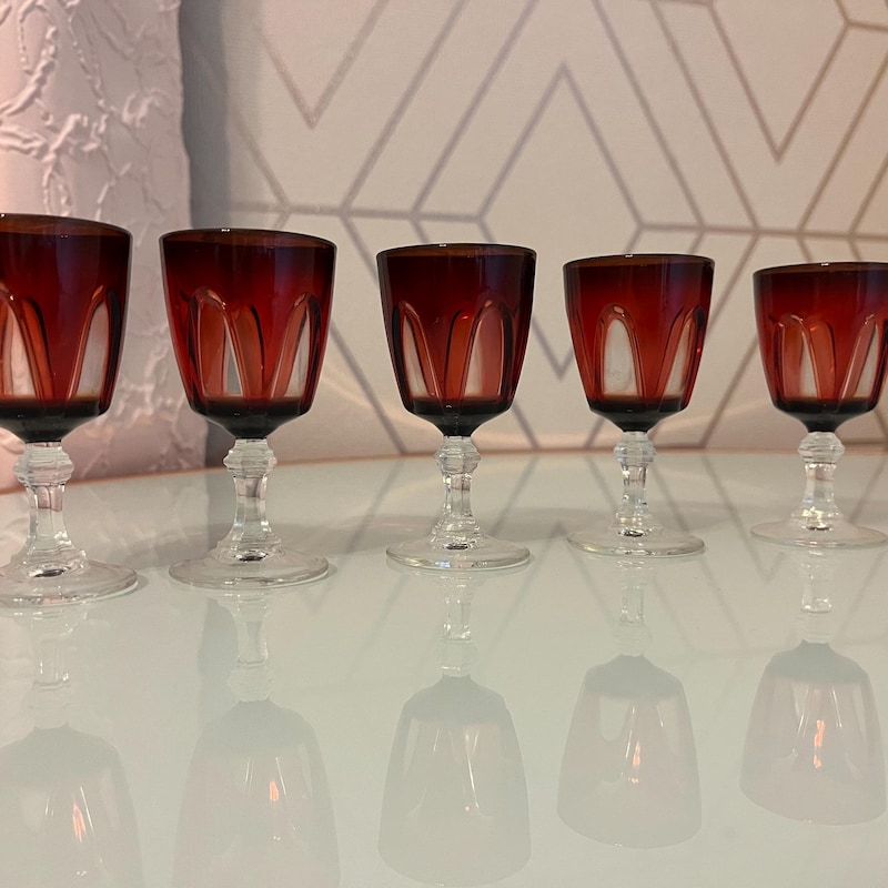 Burgundy Wine Glasses - Etsy