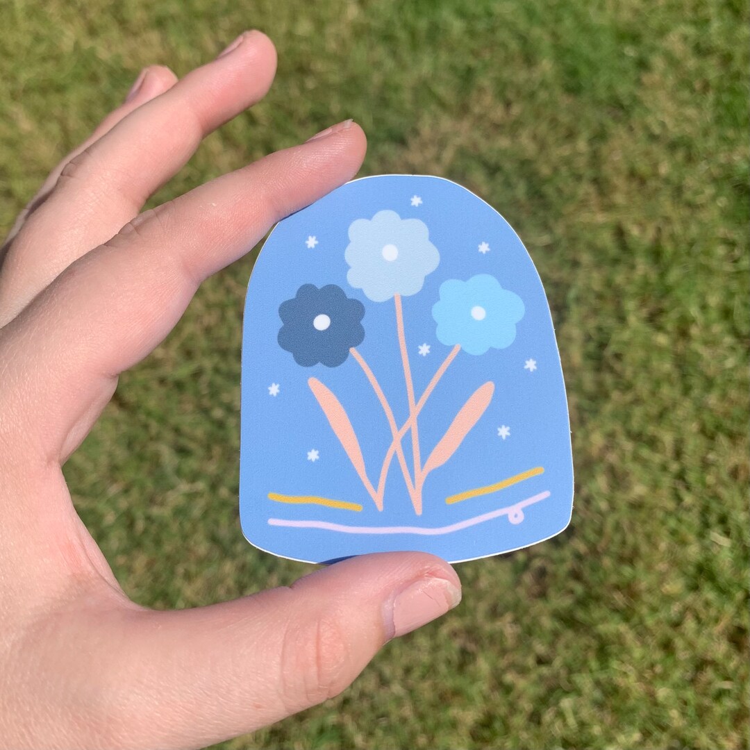 Nighttime Flowers | Sticker | Vinyl Sticker | Small Laptop Sticker ...