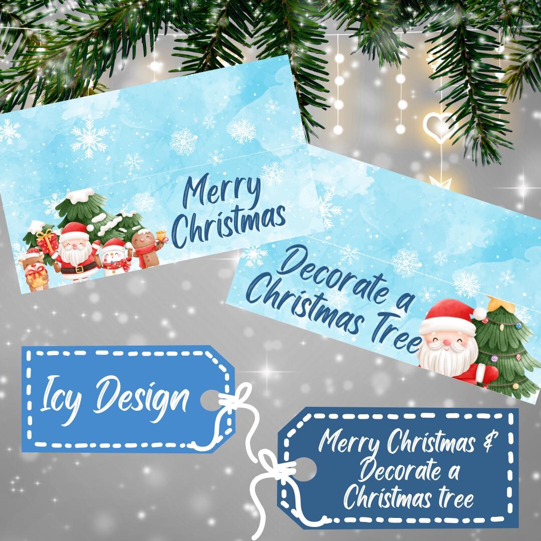 Christmas Treat Bag Labels - Merry Christmas & Decorate Tree (PDF) - Etsy