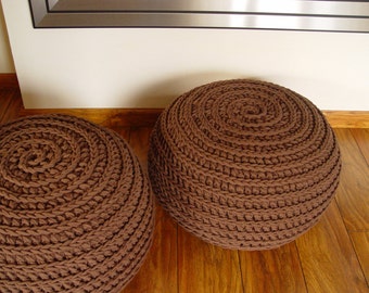 Crochet pouf crochet footstool round pouf knitted pouf | Etsy