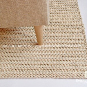 Ecri, Cotton Cord, Rectangular Rug, Crochet Rug, Crochet Carpet ...