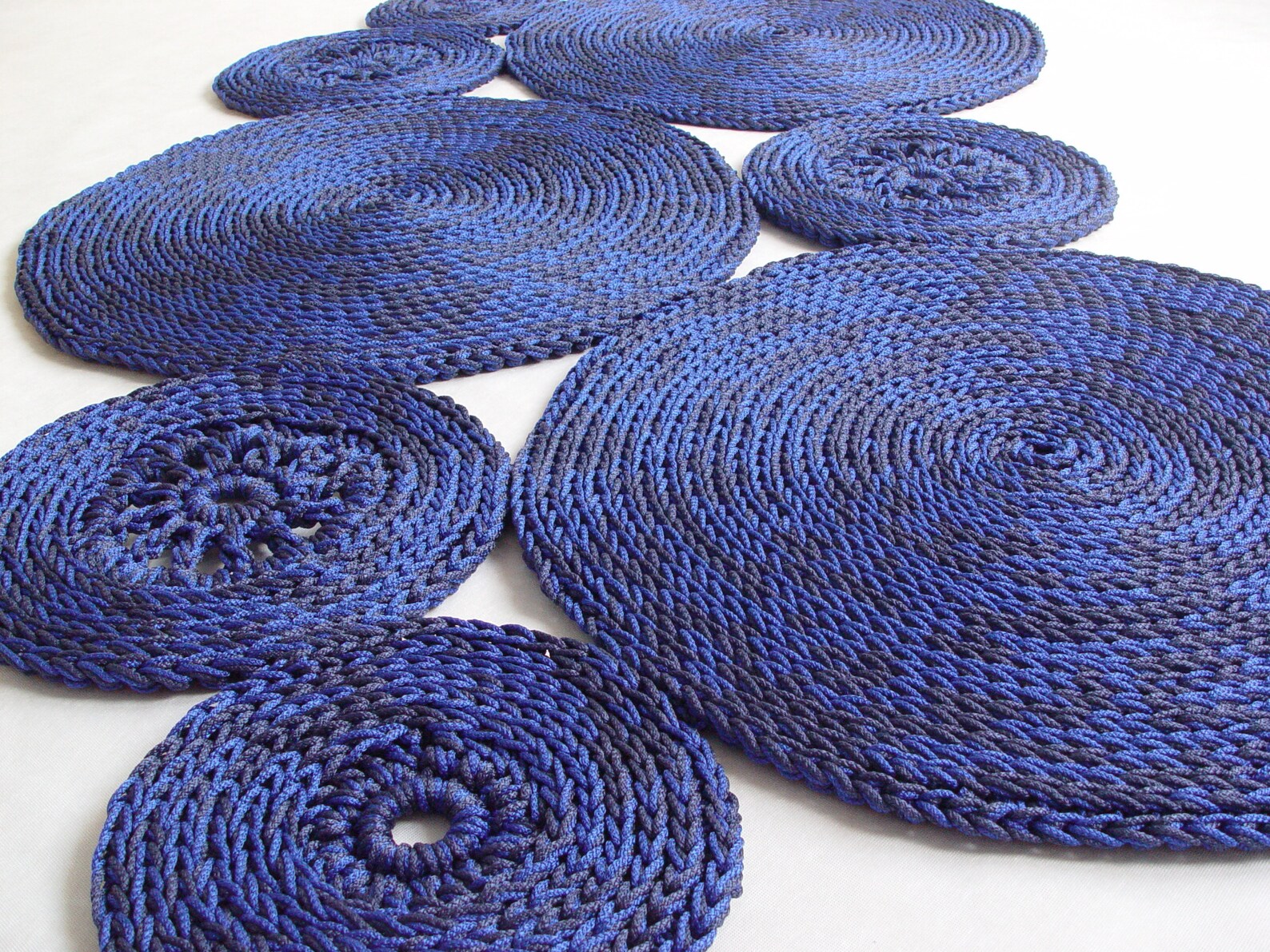 Silk, Cord, Round Rug, Crochet Rug, Crochet Carpet, Knitted Carpet ...