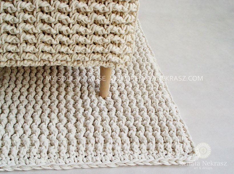 Ecri, Cotton Cord, Rectangular Rug, Crochet Rug, Crochet Carpet ...