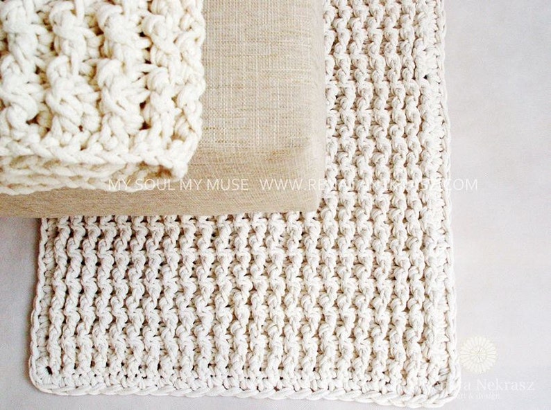 Ecri Cotton Cord Rectangular Rug Crochet Rug Crochet - Etsy
