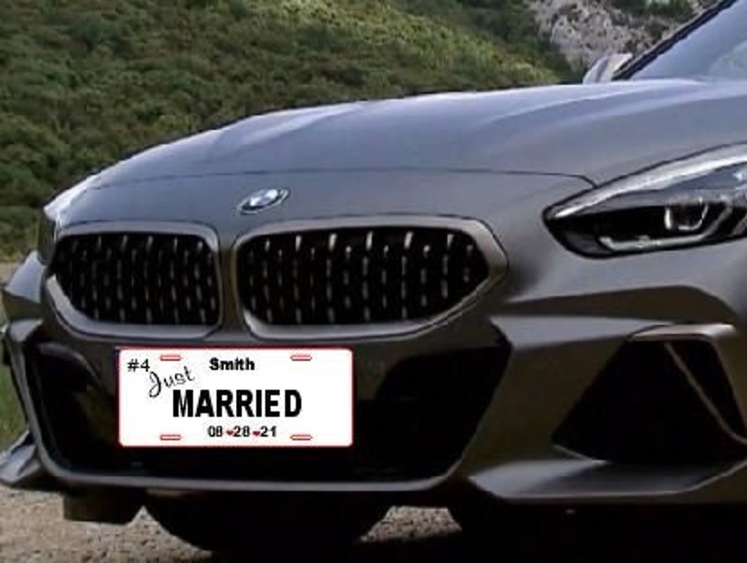 Just Married - Car License Plate - Personalized License Plate - Wedding ...