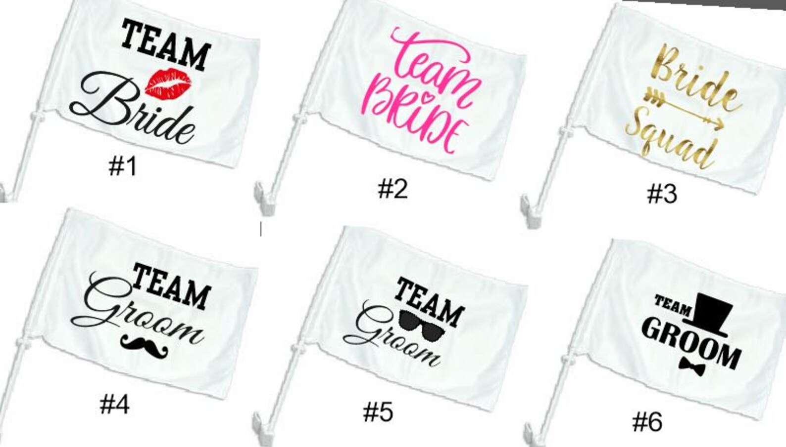 Personalized Car Flags for Bride, Groom, and Wedding Party - Etsy