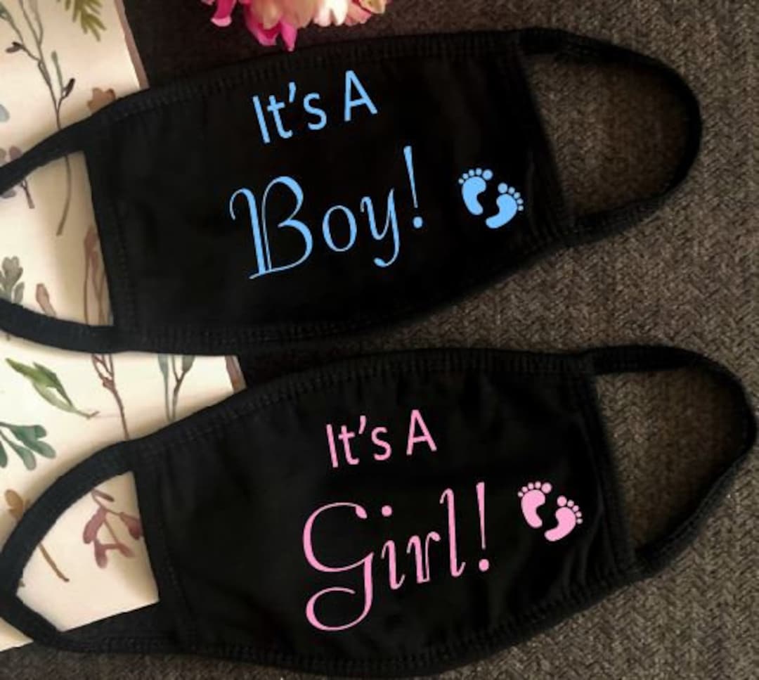 Face Mask It's a Boy, It's a Girl, White Face Mask, Black Face Mask ...