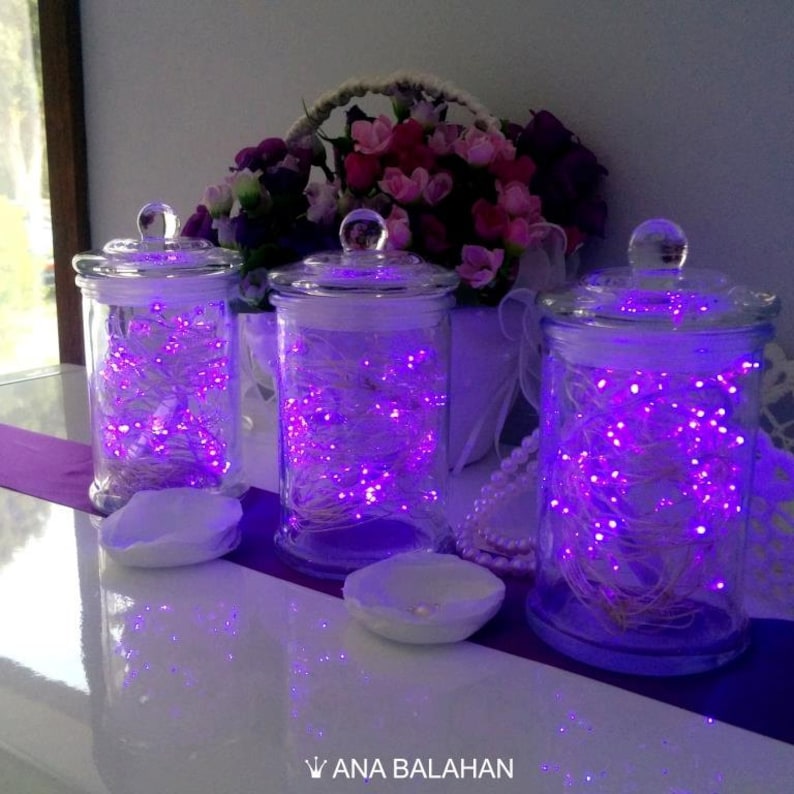 LED fairy lights Centerpiece Wedding table centerpiece | Etsy