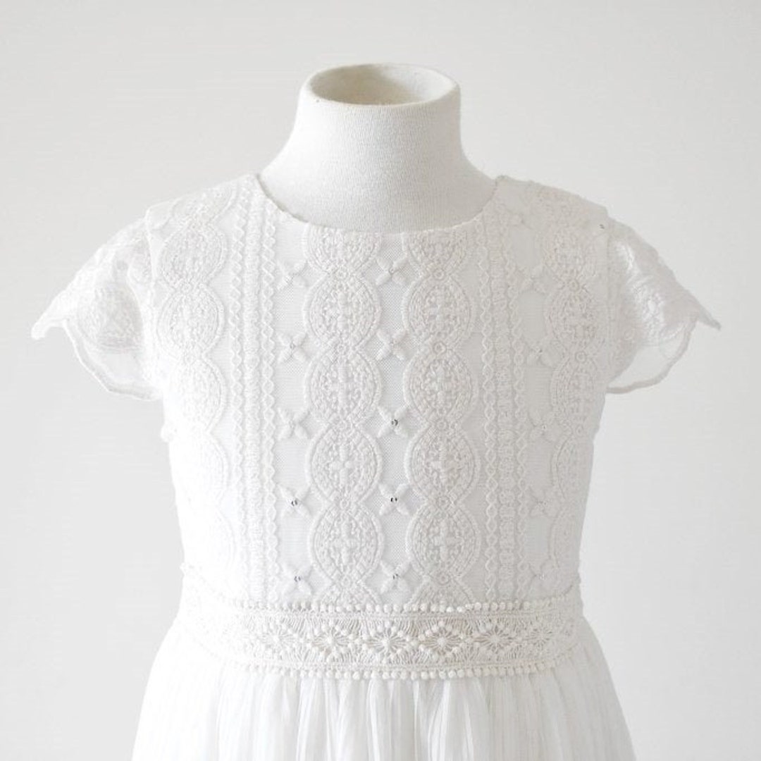 LYDIA Classic Medium Length Church Dress With Embroidered Top - Etsy ...