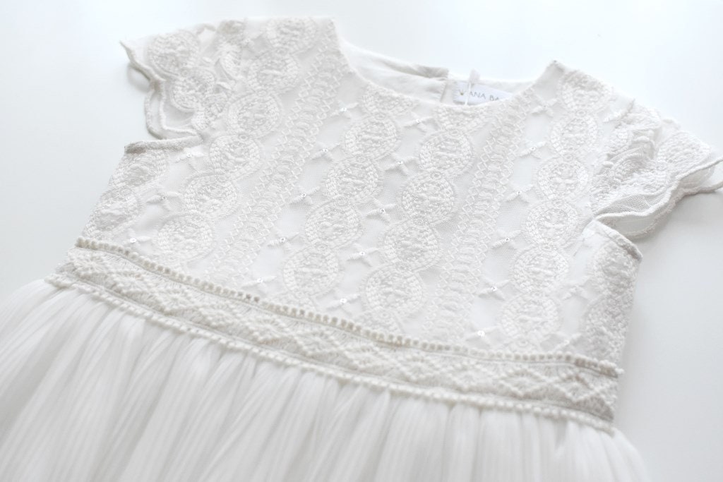 LYDIA Classic Medium Length Church Dress With Embroidered Top - Etsy ...