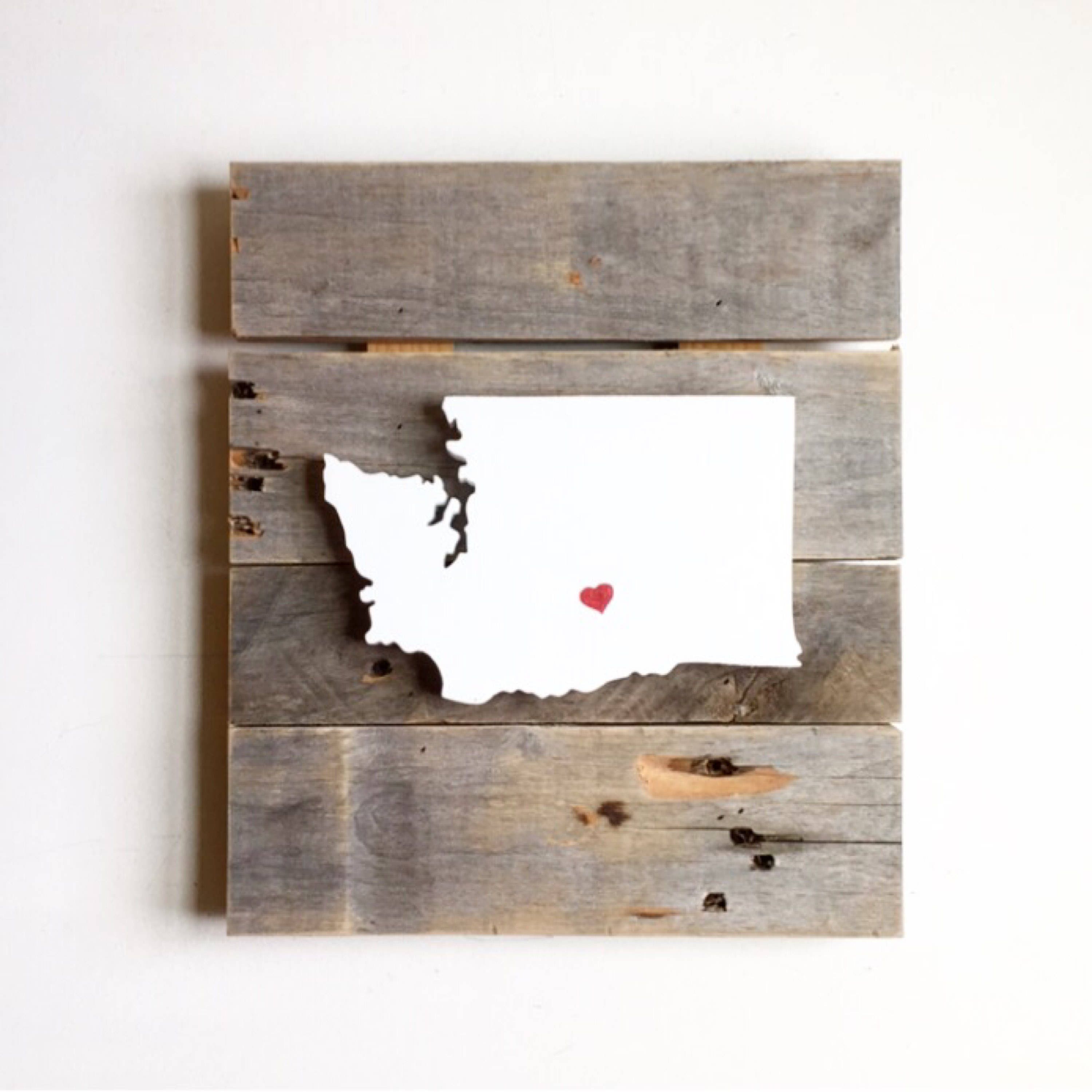 Home Decor Home & Living Wall Decor Washington Map on Genuine Reclaimed ...