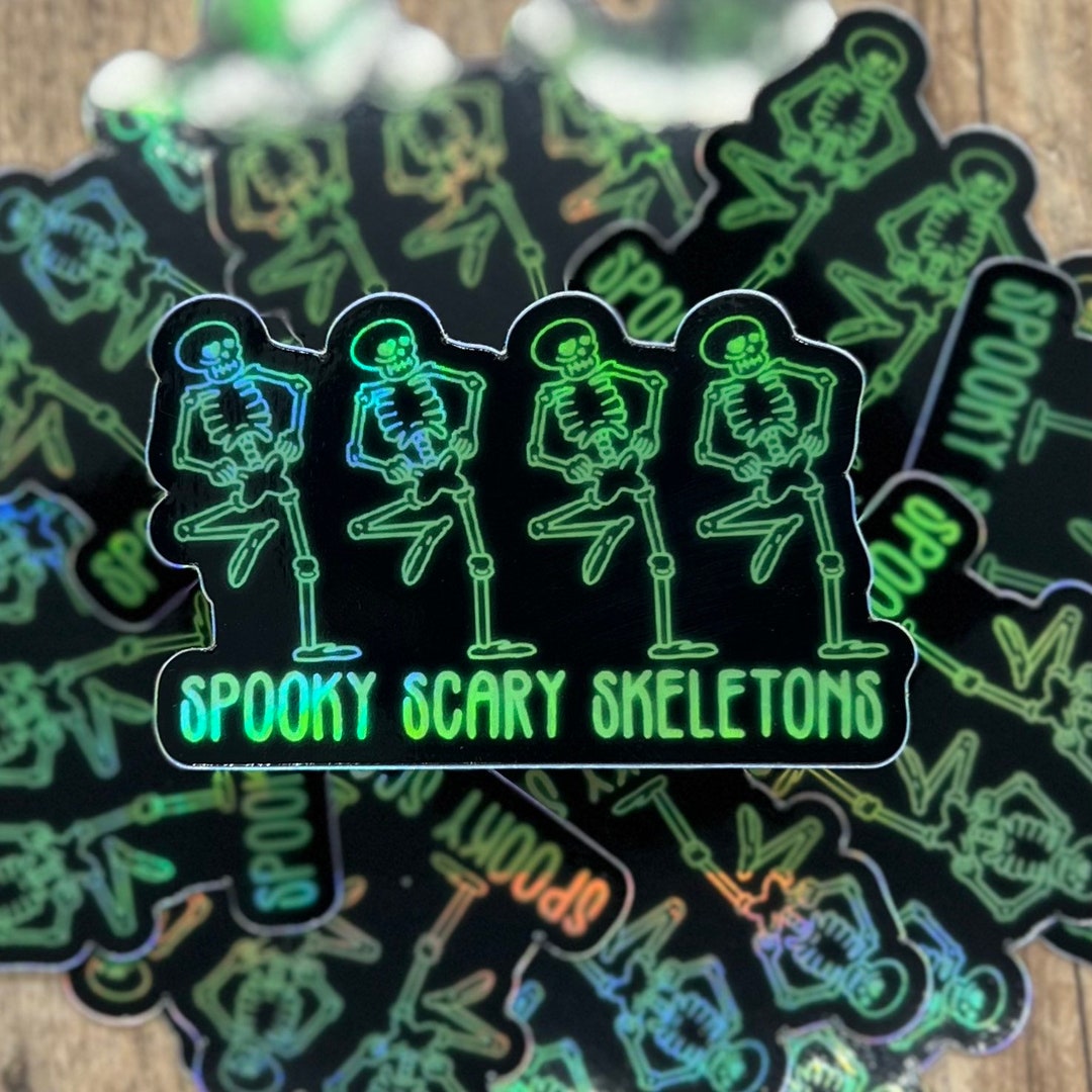 Holographic Spooky Skeletons Sticker/decal - Etsy