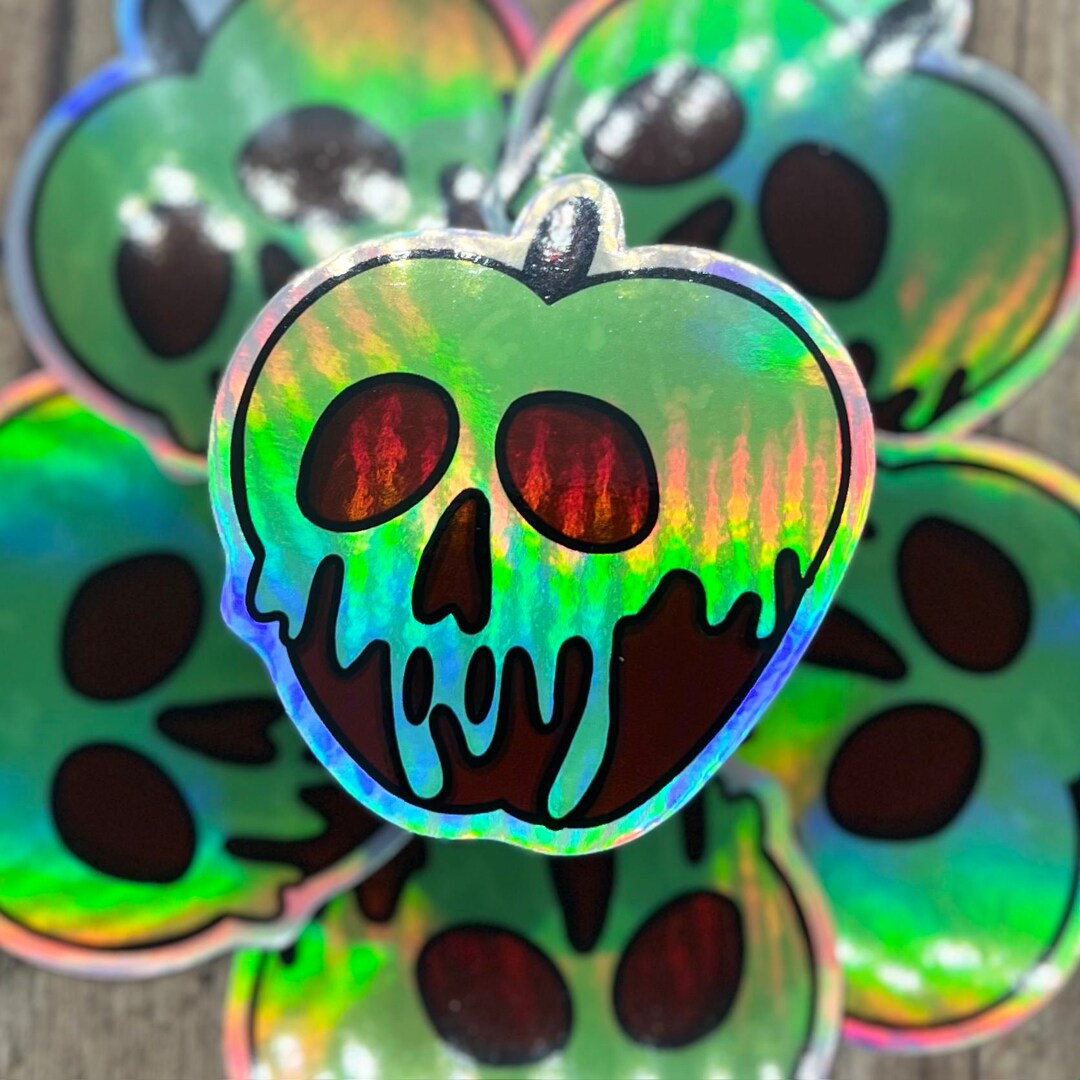 Holographic Poison Apple Sticker/decal - Etsy