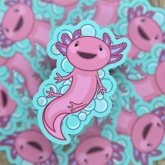 Bubbly Axolotl Sticker/decal - Etsy