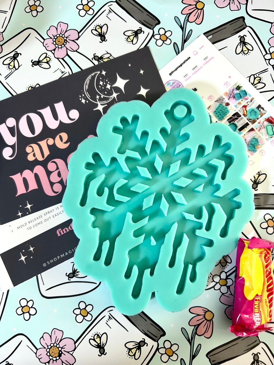Melted Snowflake Silicone Mold, Epoxy Resin Molds, Christmas Ornament ...