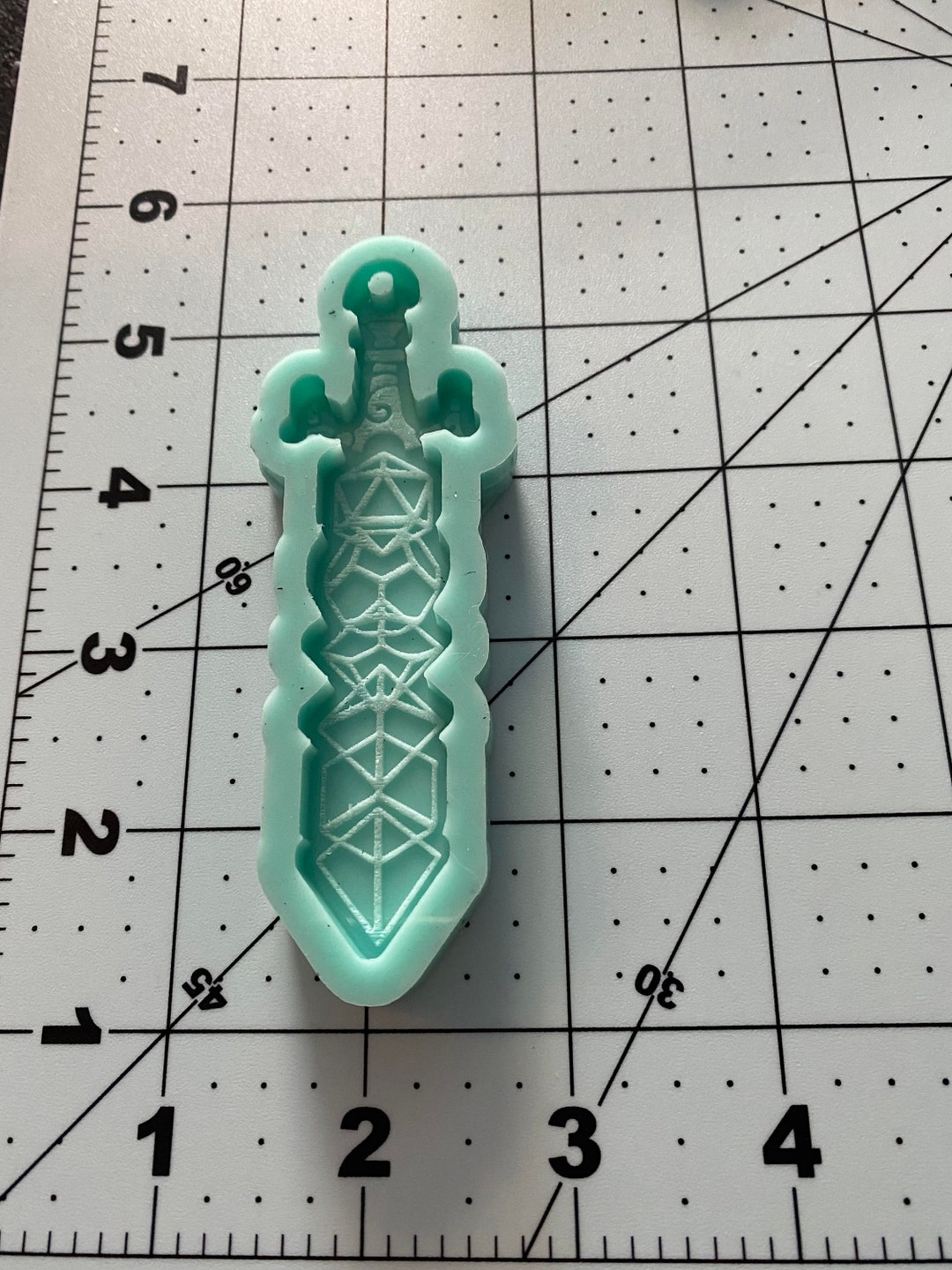 Dice Sword Keychain Silicone Mold, Epoxy Resin Molds, DND Resin Mold ...