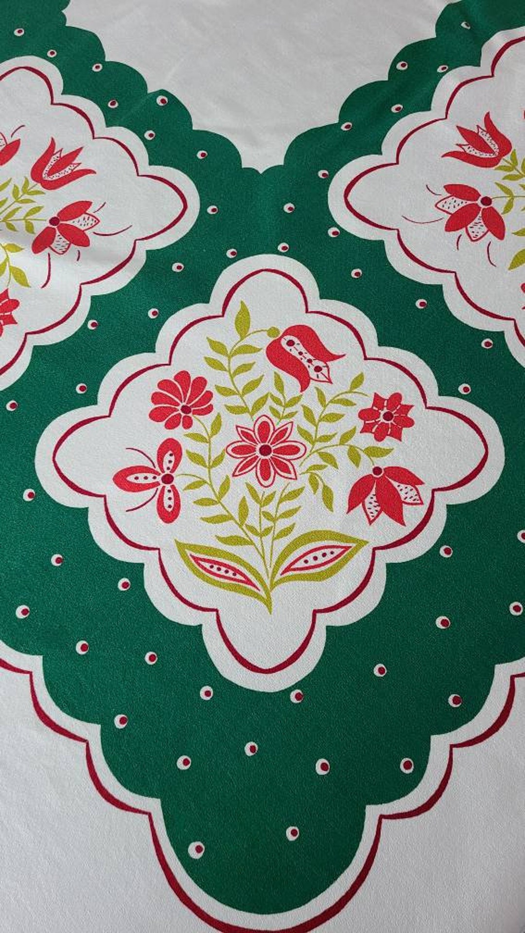 RETRO Boho Vintage SIMTEX Cotton Floral Tablecloth Approx. - Etsy