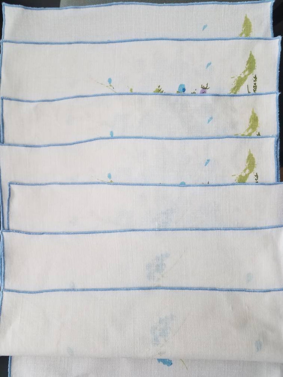 GORGEOUS Set 4 Vintage Luther Travis Belgian LINEN Placemats, White ...