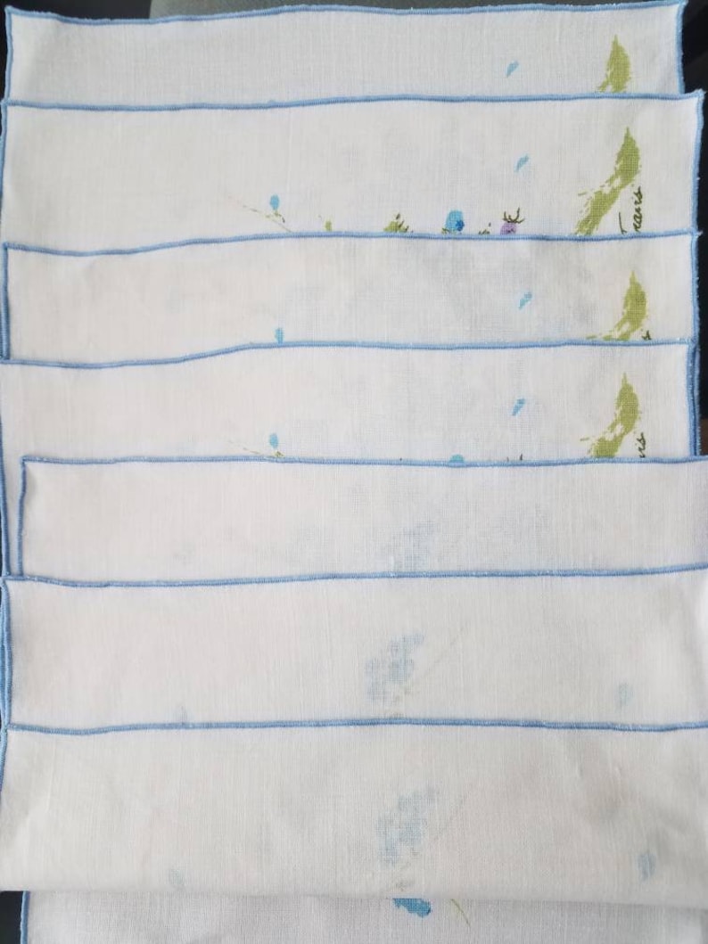 GORGEOUS Set 4 Vintage Luther Travis Belgian LINEN Placemats, White ...