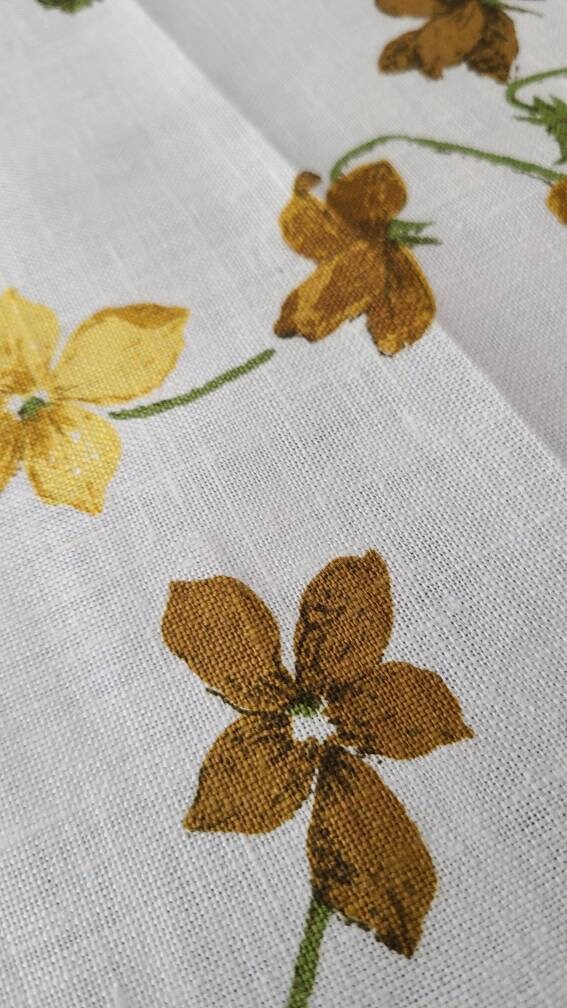 GORGEOUS Vintage Signed Luther Travis Floral Linen Kitchen Tea Towels ...