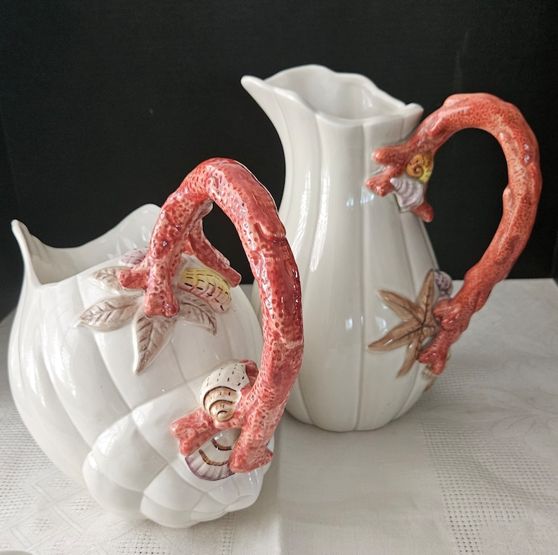 Refined COASTAL. Vintage 1977-89 Fitz and Floyd OCEANA and Coral Shells ...
