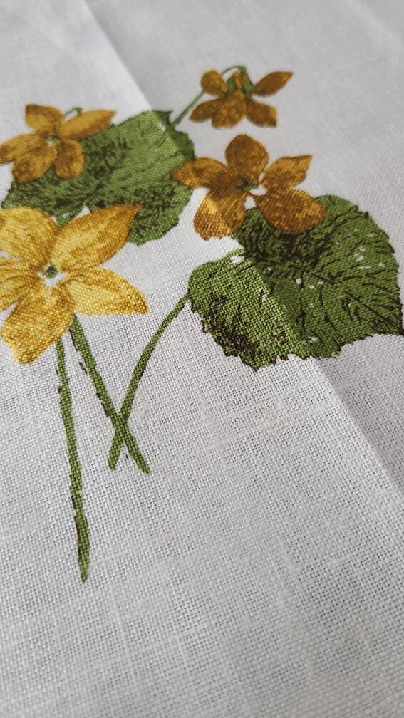 GORGEOUS Vintage Signed Luther Travis Floral Linen Kitchen Tea Towels ...