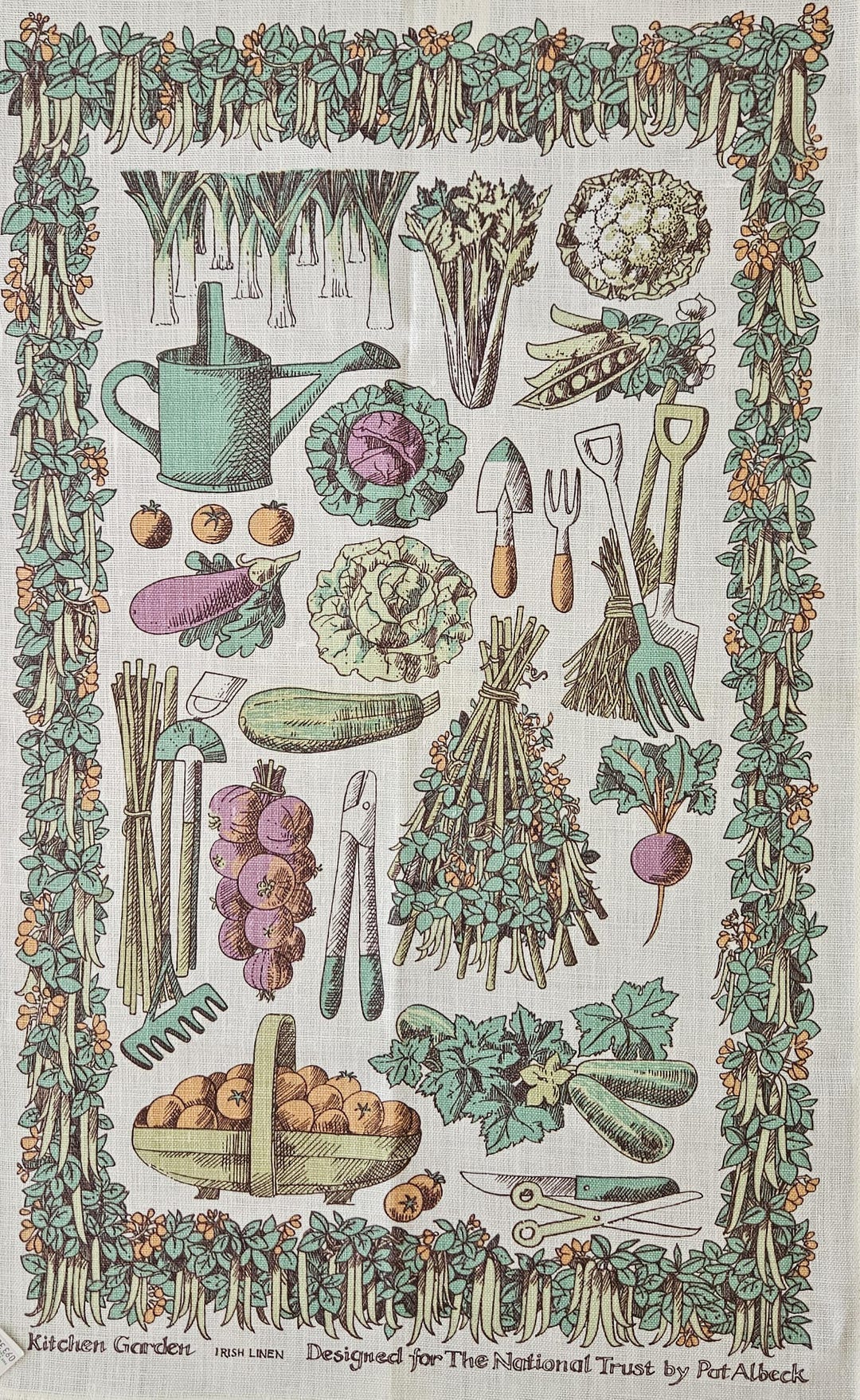 KITCHEN GARDEN. New Pat Albeck for National Trust Linen Kitchen Irish ...