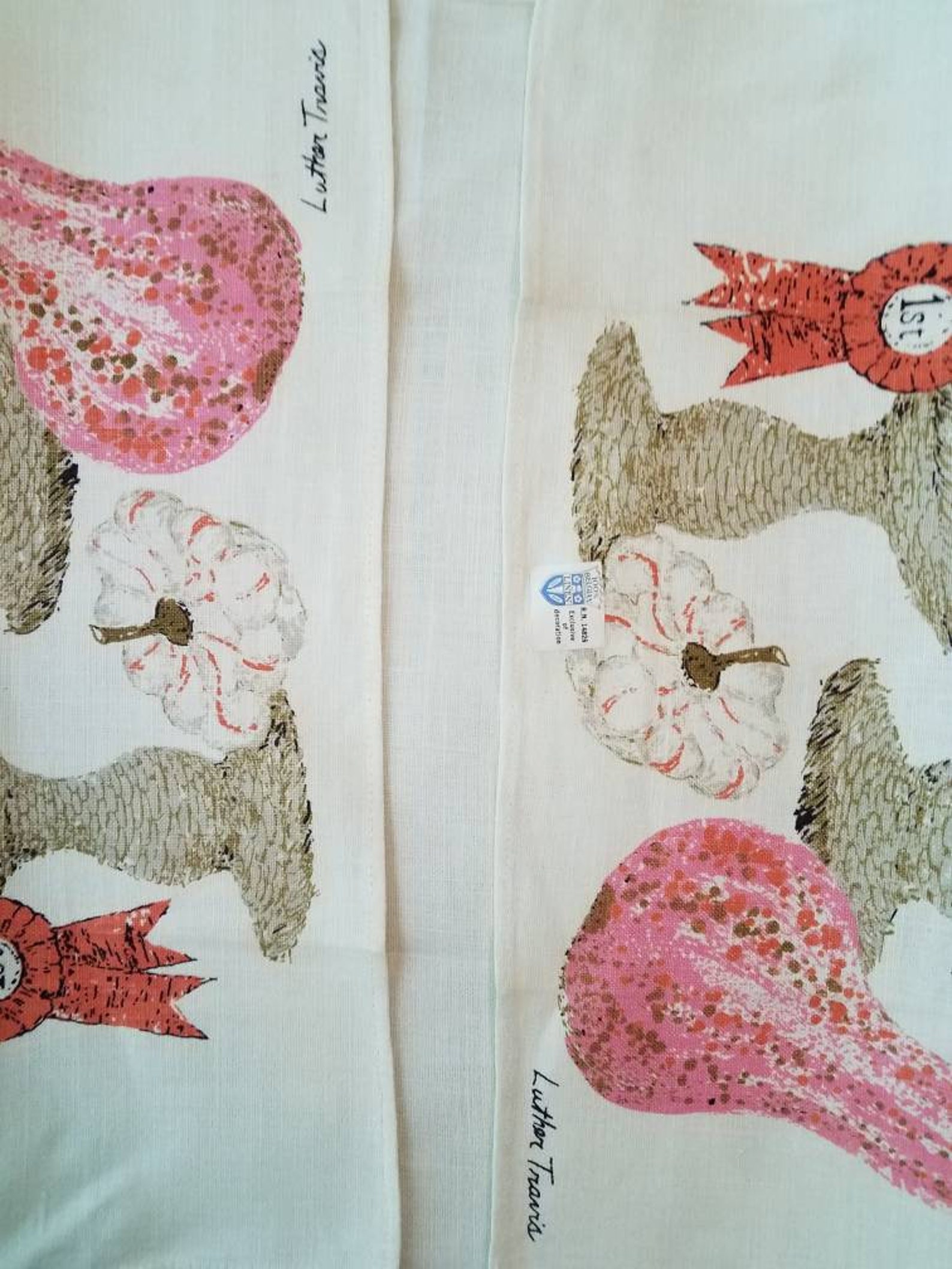 NEW VTG Signed Luther Travis Belgian Linen Kitchen Tea Towels - Etsy