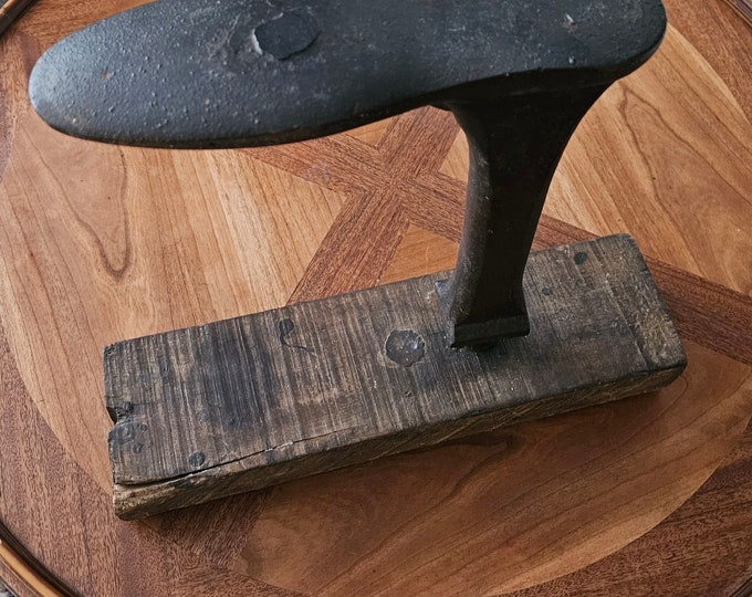 RARE Hard to Find HEAVY Antique Vintage Cast Iron With Wood Base ...