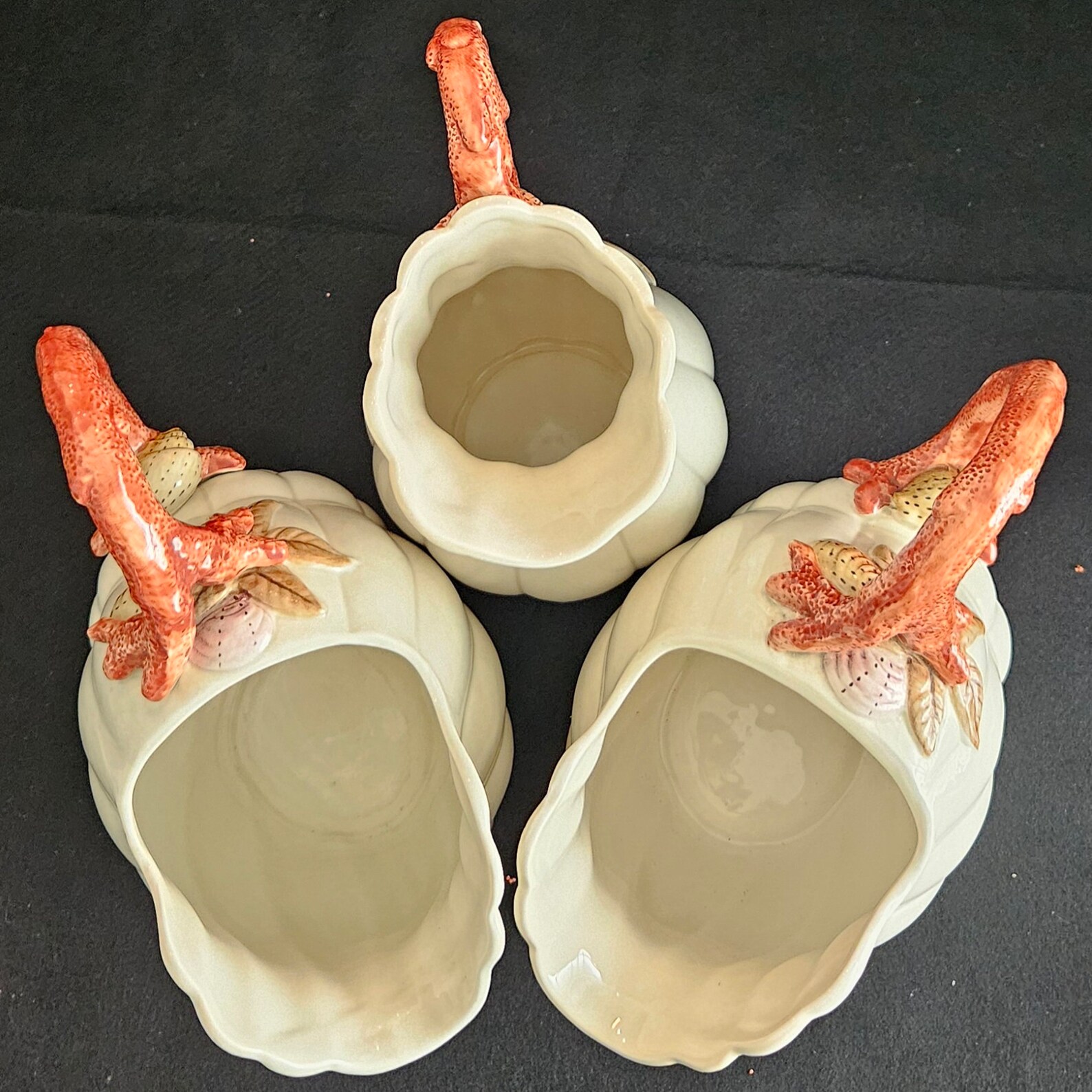 Refined COASTAL, Vintage 1989 Coral Shells Pitchers. Fitz and Floyd ...