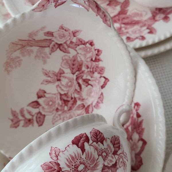 Johnson Brothers Pink Floral China - Etsy