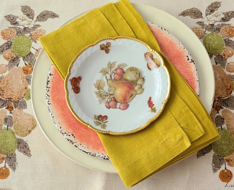 NOSTALGIC Heartwarming Set of 6 Vintage Luther Travis Belgian Linen ...