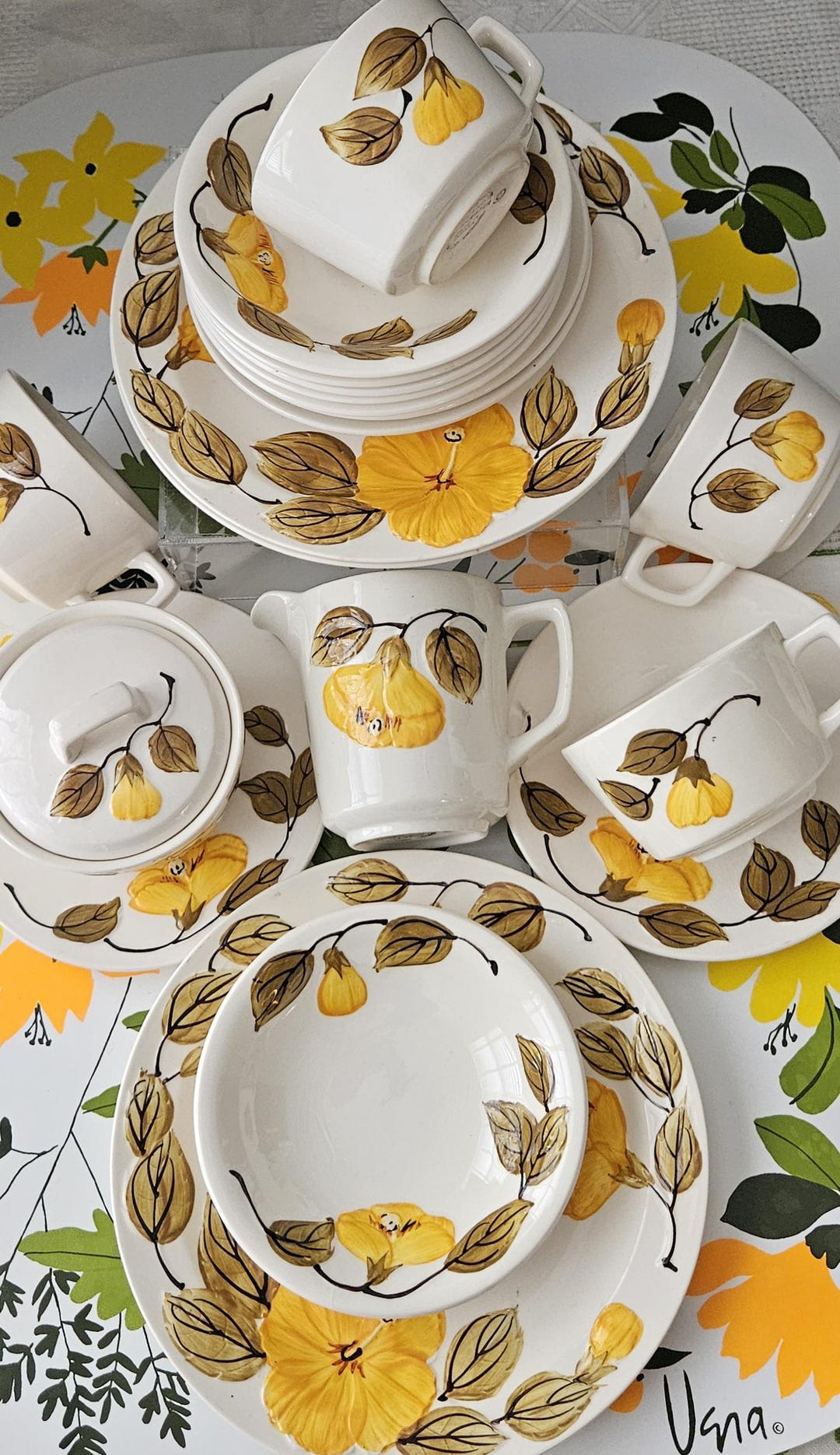 VERA Island Worcester. 24-pc Set of Vintage Hard to Find, HIBISCUS ...
