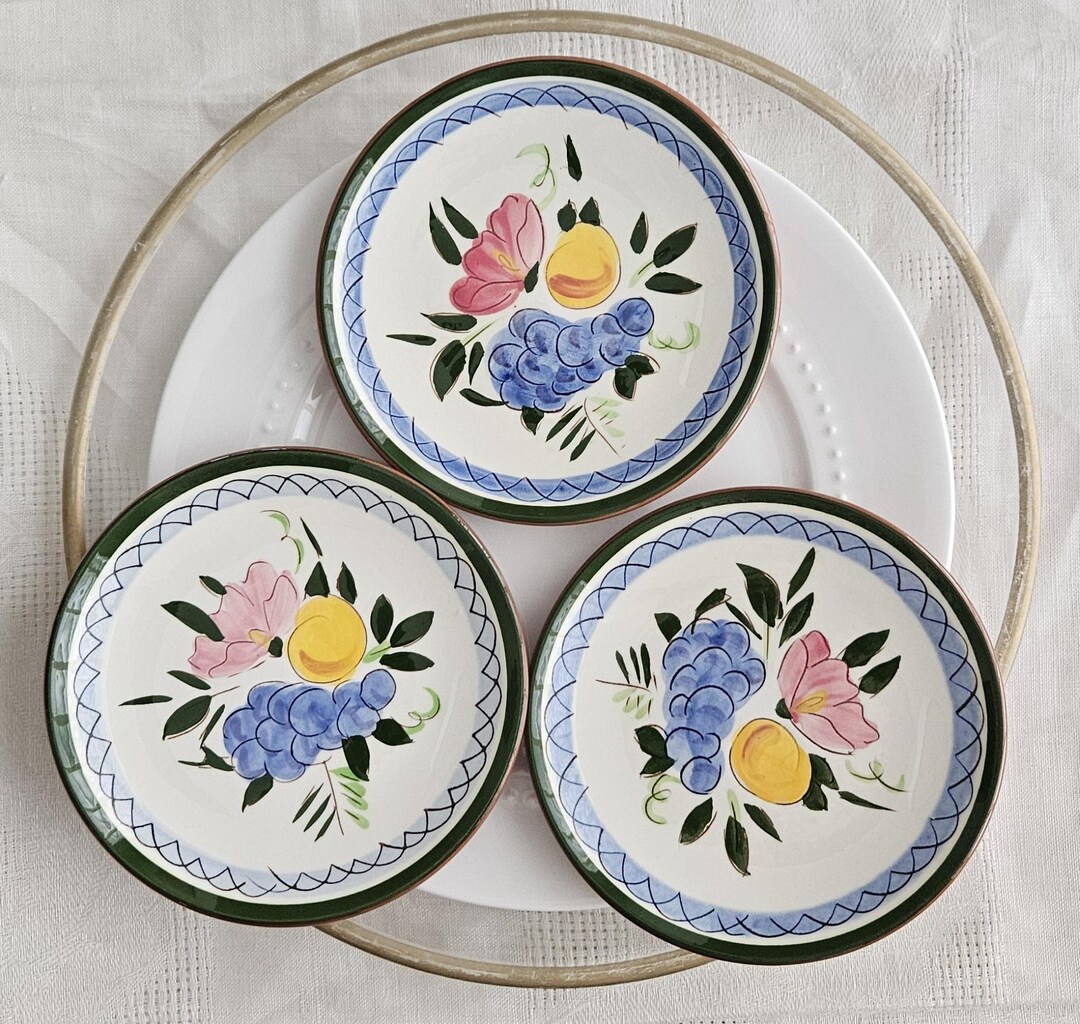 Set of 3 NOSTALGIC Vintage STANGL Pottery Fruit and Flowers Bread ...