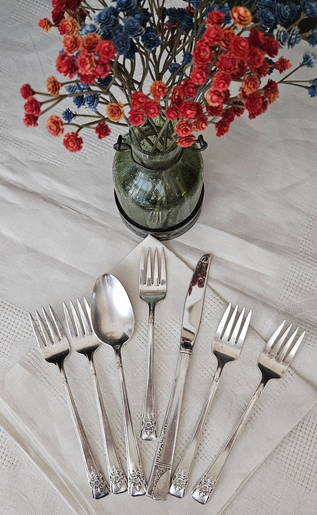 Nostalgic Antique Vintage Heirloom Silverware. Set #2, Lot of 7 WM ...