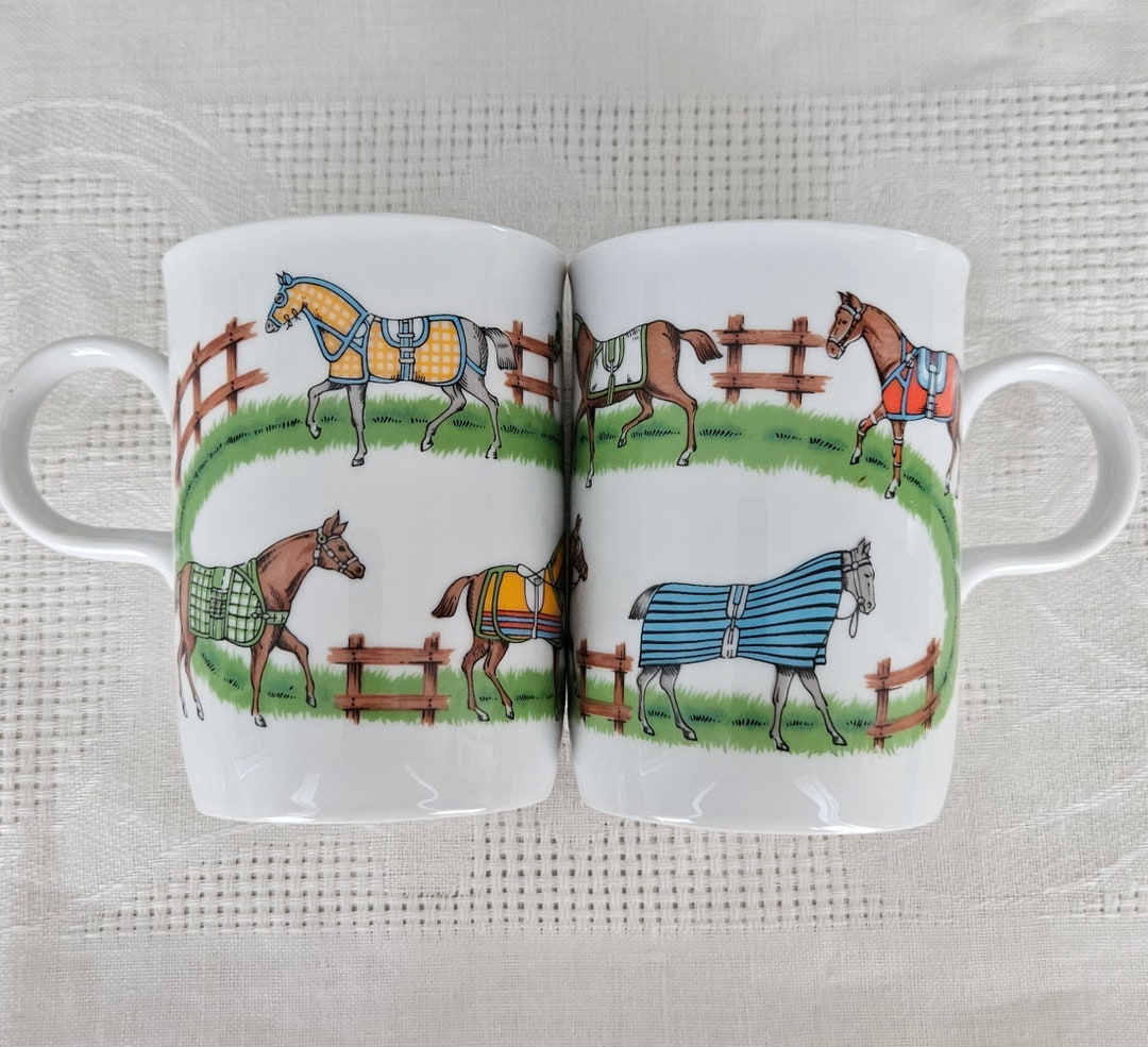 FASHIONABLE HORSE SADDLES. Set of 2 Vintage Equestrian Horses Sigma ...