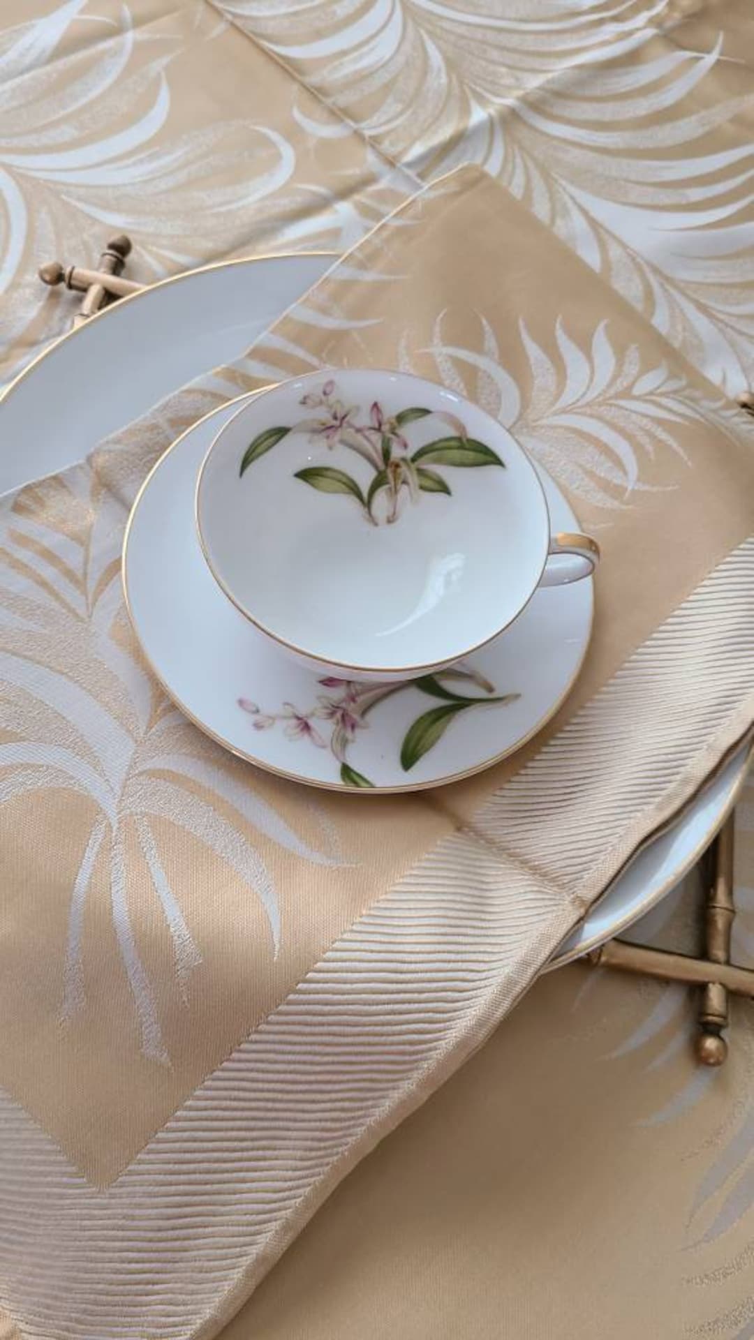 ABSOLUTELY STUNNING New Vintage Set of Cotton Rayon Rectangular 63 X ...