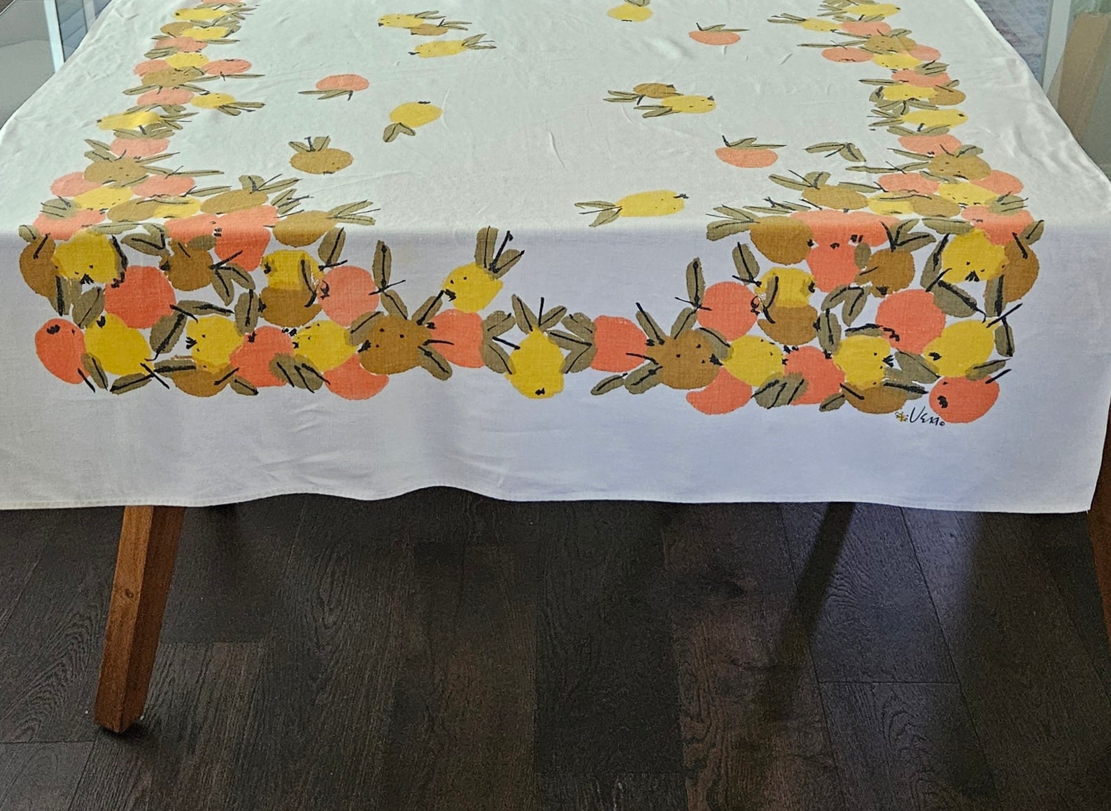 Summer Fruit, Vintage Signed Vera Neumann Linen Cotton 49" X 67 ...