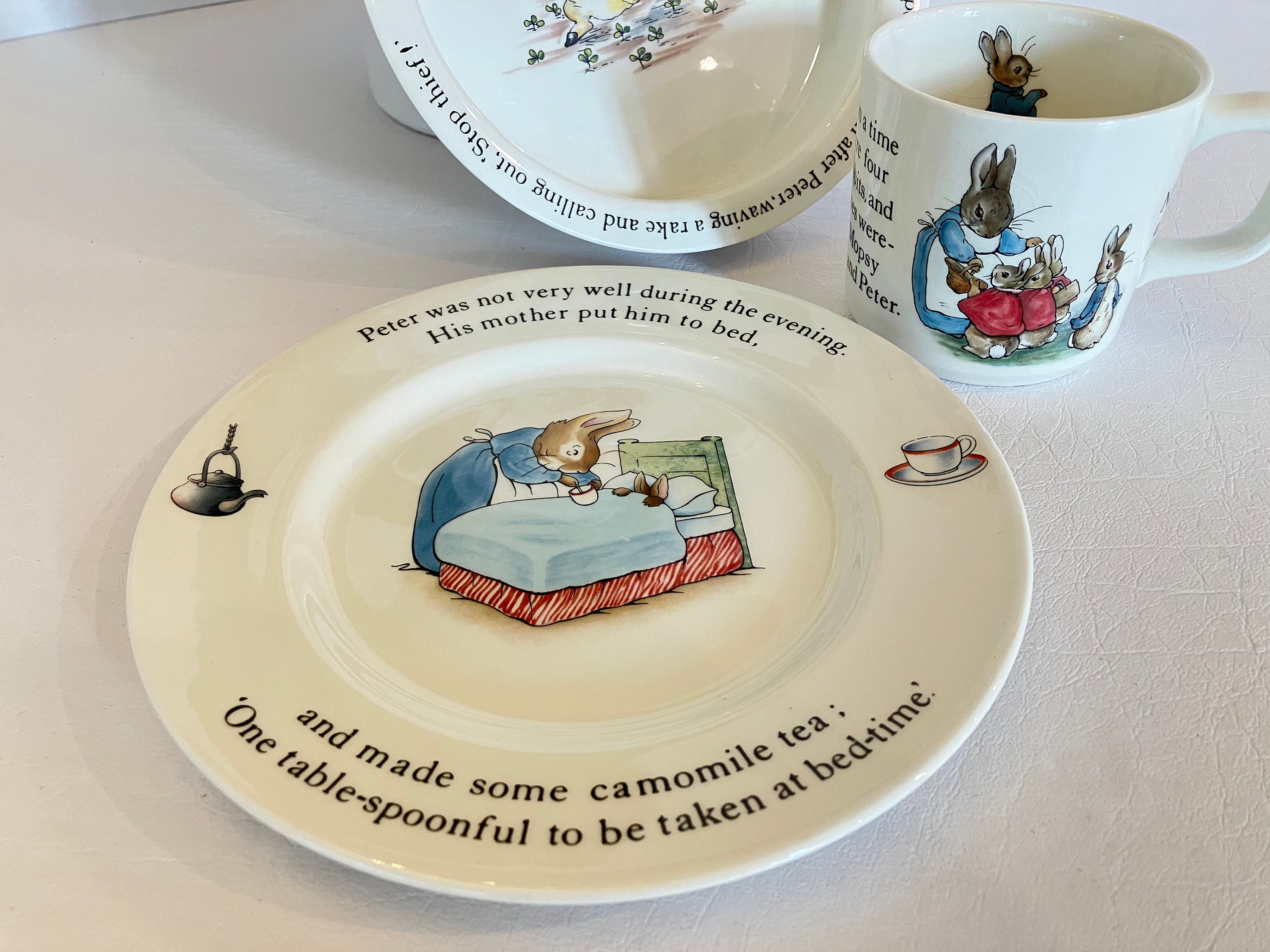 Wedgwood Set Peter Rabbit Beatrix Potter Children's China Setting NEW ...