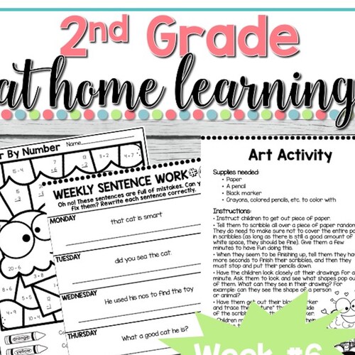 2nd Grade at Home Learning Activities Week 6 - Etsy